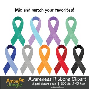 Awareness Ribbons Clipart - Clip Art for Planner Stickers - Support ...