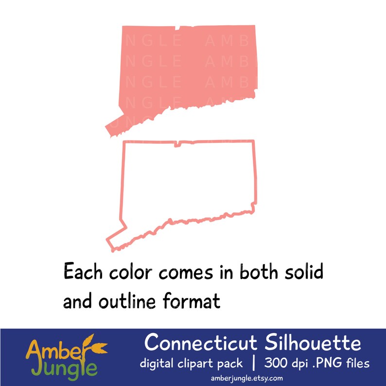 Connecticut Clipart- Connecticut Silhouette State Clip Art- Map Outline ...