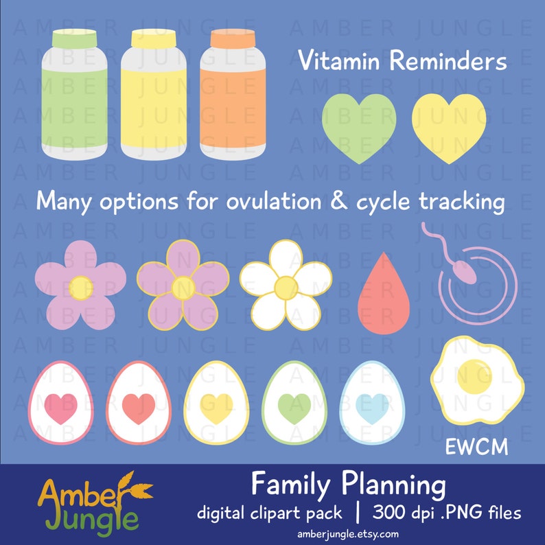 Trying to Conceive Clipart- Family Planning TTC Clip Art for Planner ...