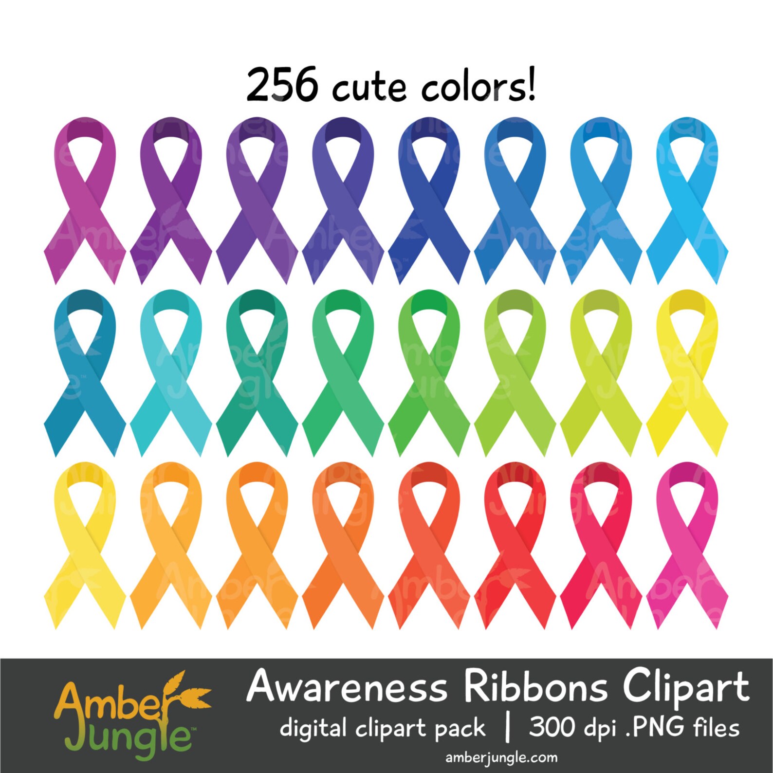 Awareness Ribbons Clipart - Clip Art for Planner Stickers - Support ...