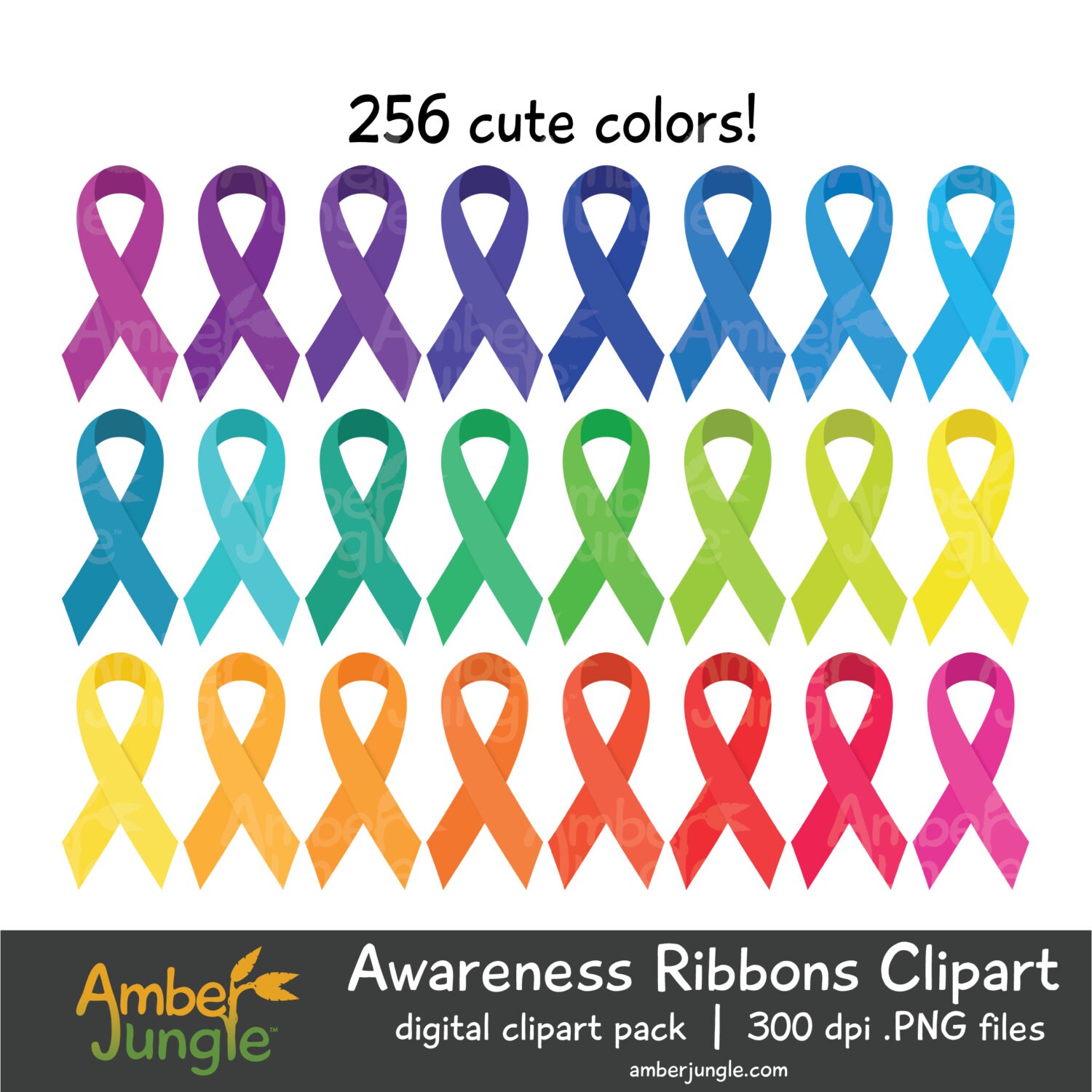 Awareness Ribbons Clipart - Clip Art for Planner Stickers - Support ...