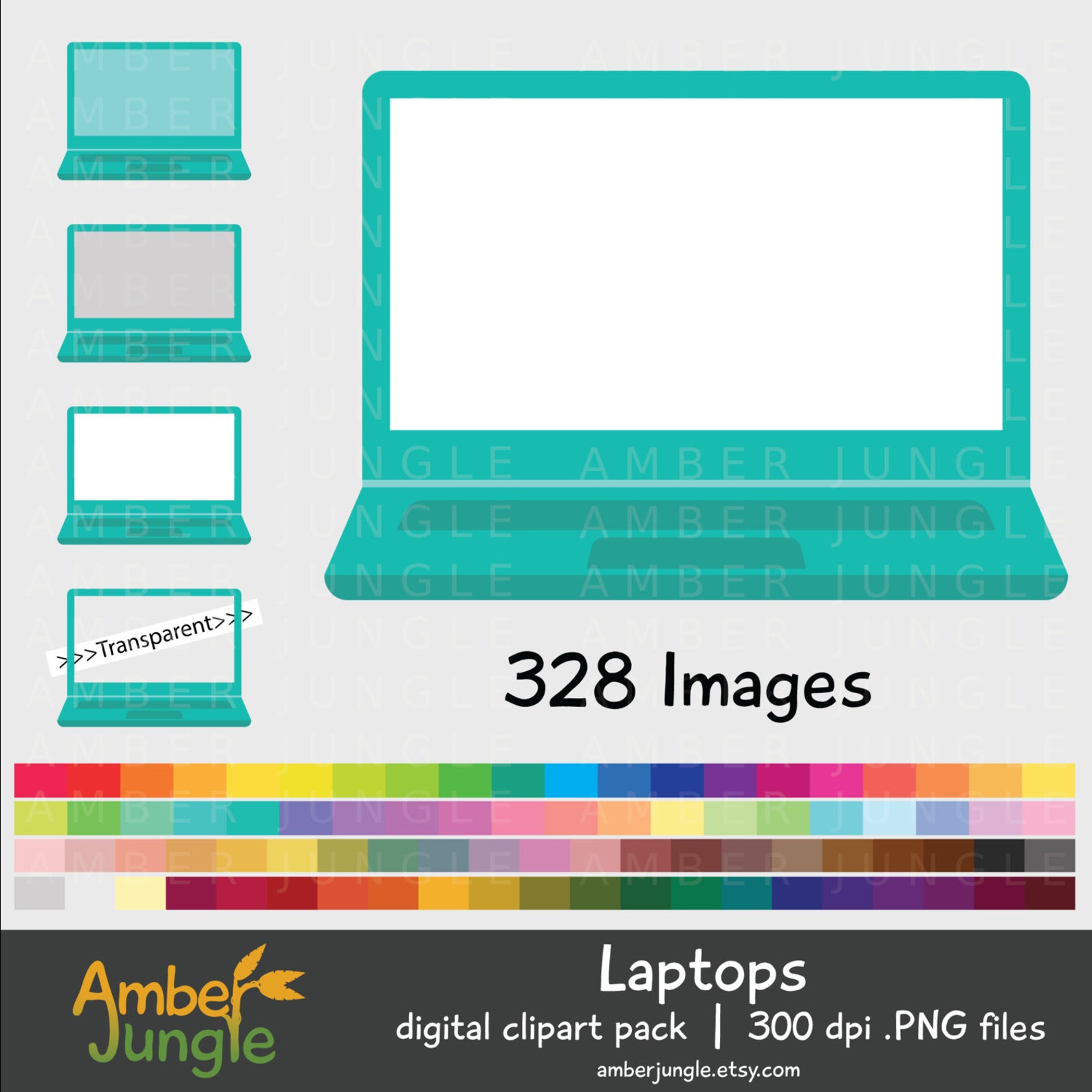 Laptop Clipart- Open Notebook Computer Clip Art for Planner Stickers ...
