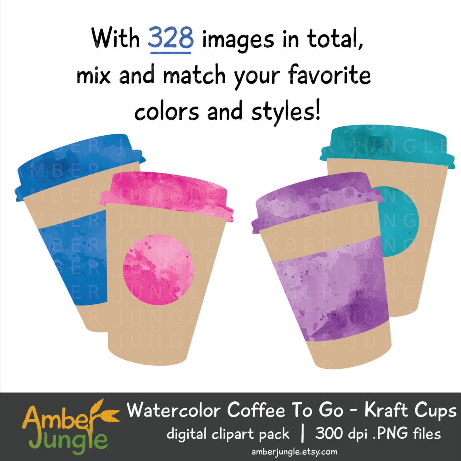 Watercolor Coffee to Go Clipart - Coffee Cup to Go Cup Clip Art for ...