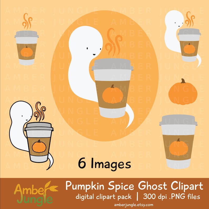 Pumpkin Spice Ghost Clipart - Pumpkin Pie Spice Latte Clip Art Fall ...