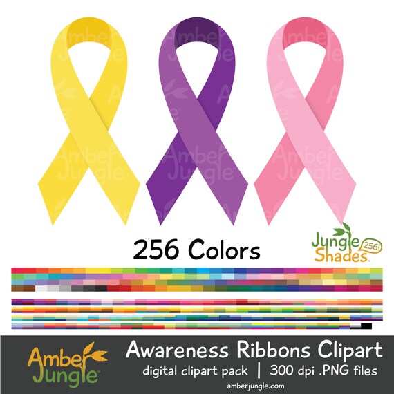 Awareness Ribbons Clipart Clip Art for Planner Stickers | Etsy Canada
