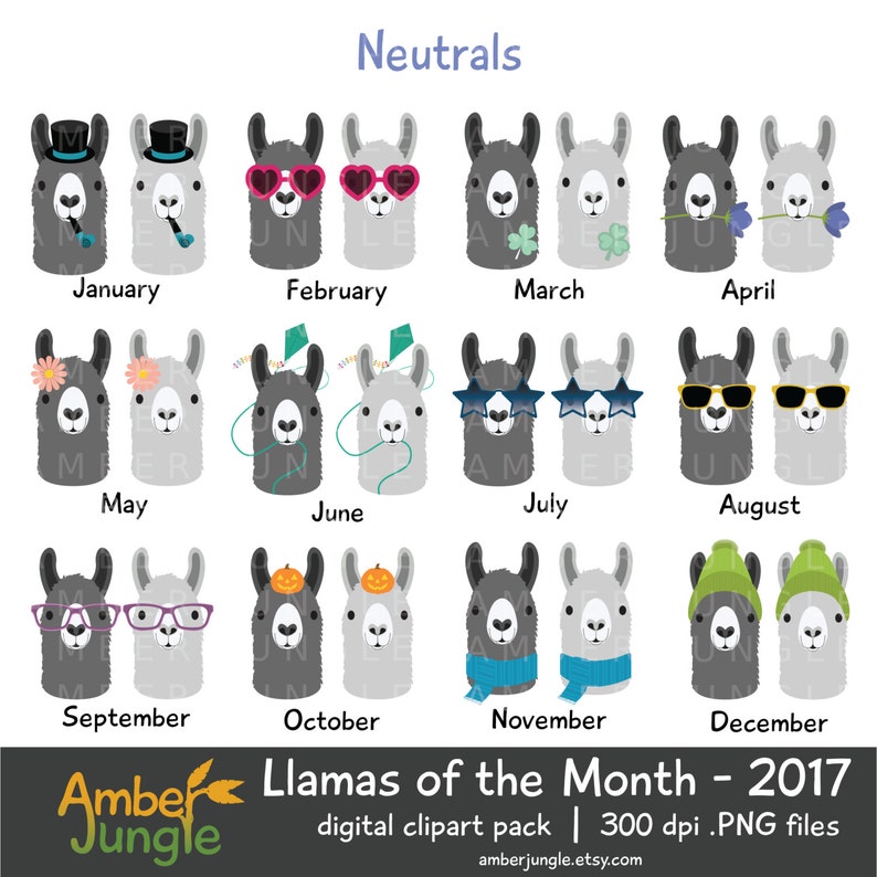 Llama Clipart- Watercolor Planner Clip Art- Colorful Erin Condren ECLP ...