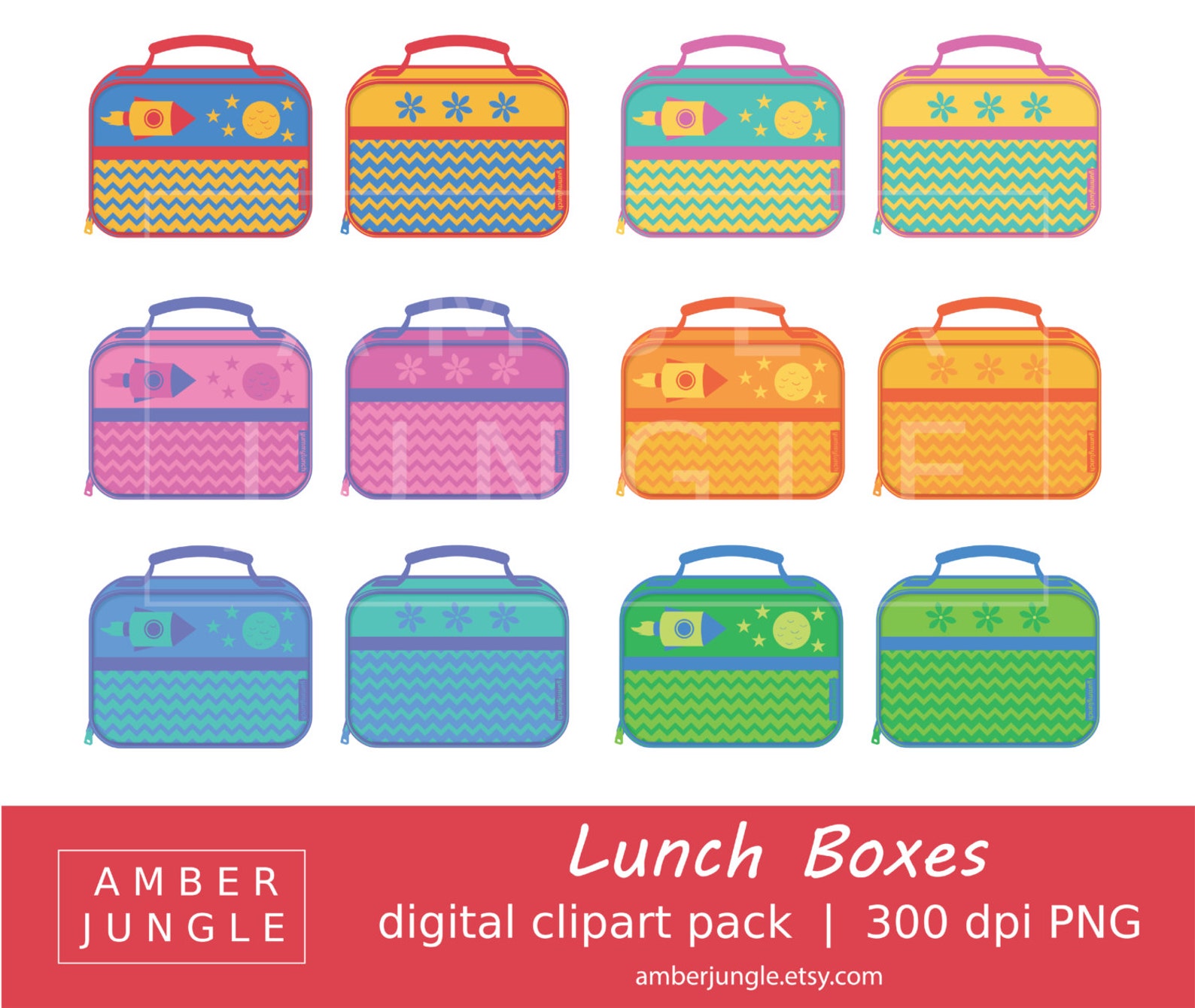 Lunch Box Clipart - Instant Download! Soft Cloth Lunchbox Clip Art ...