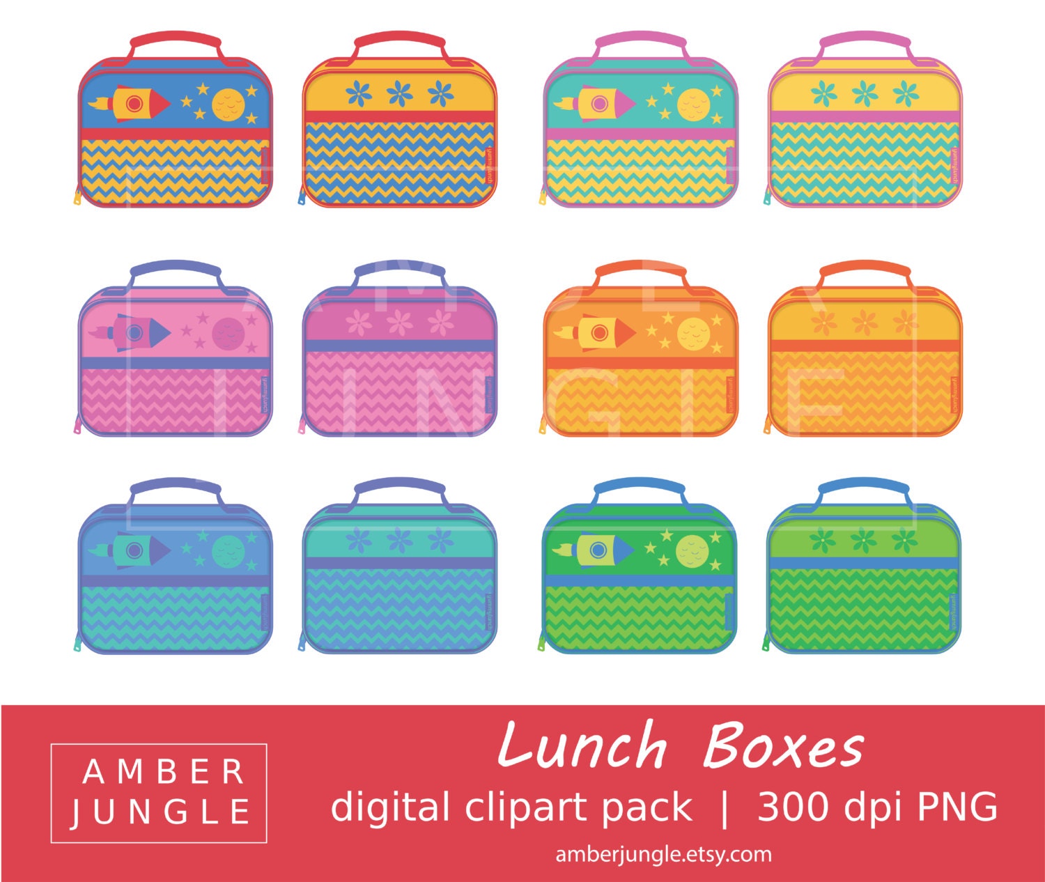 Lunch Box Clipart - Instant Download! Soft Cloth Lunchbox Clip Art ...