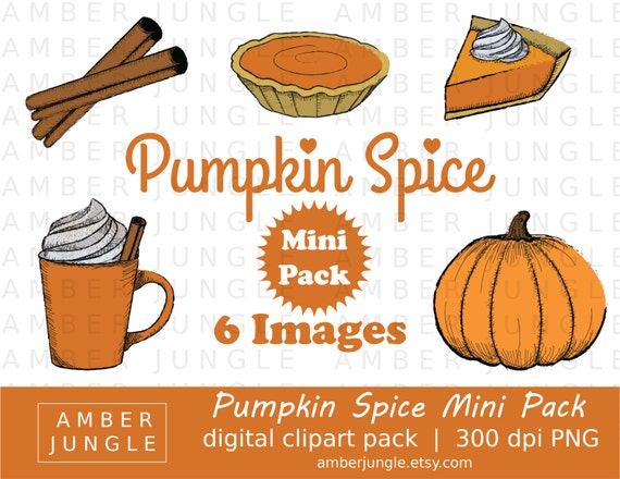Pumpkin Spice Clipart Mini Pack Instant Download Pumpkin Pie | Etsy
