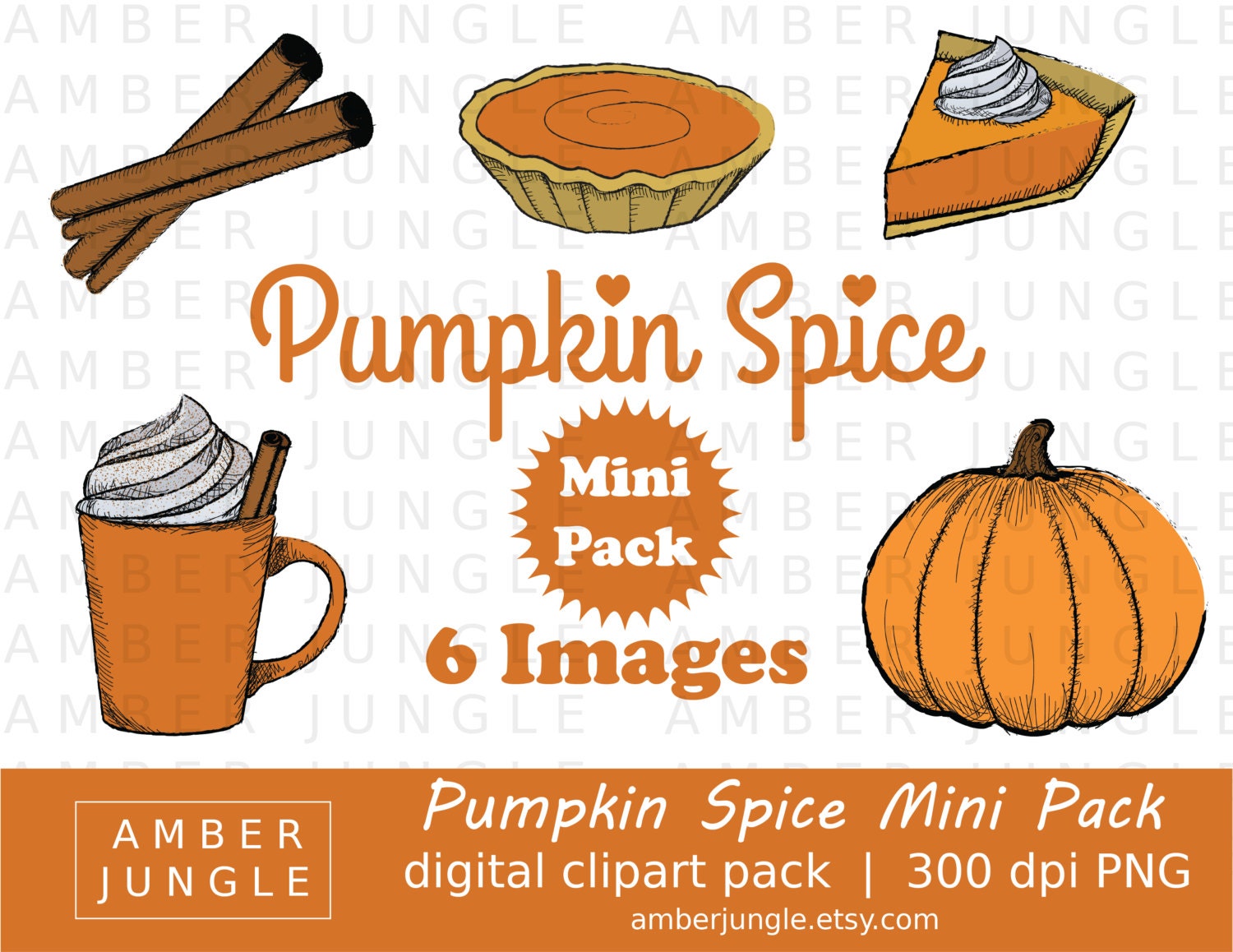 Pumpkin Spice Clipart Mini Pack- Instant Download! Pumpkin Pie Spice ...