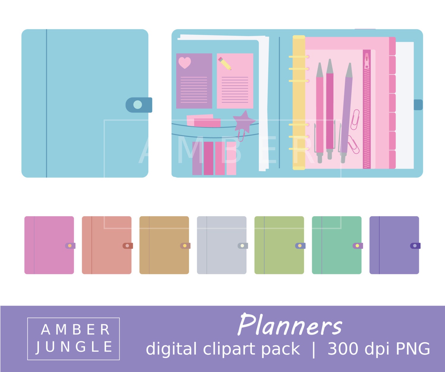 Planner Clipart - Planner Clip Art for Planner Stickers Graphics Binder ...