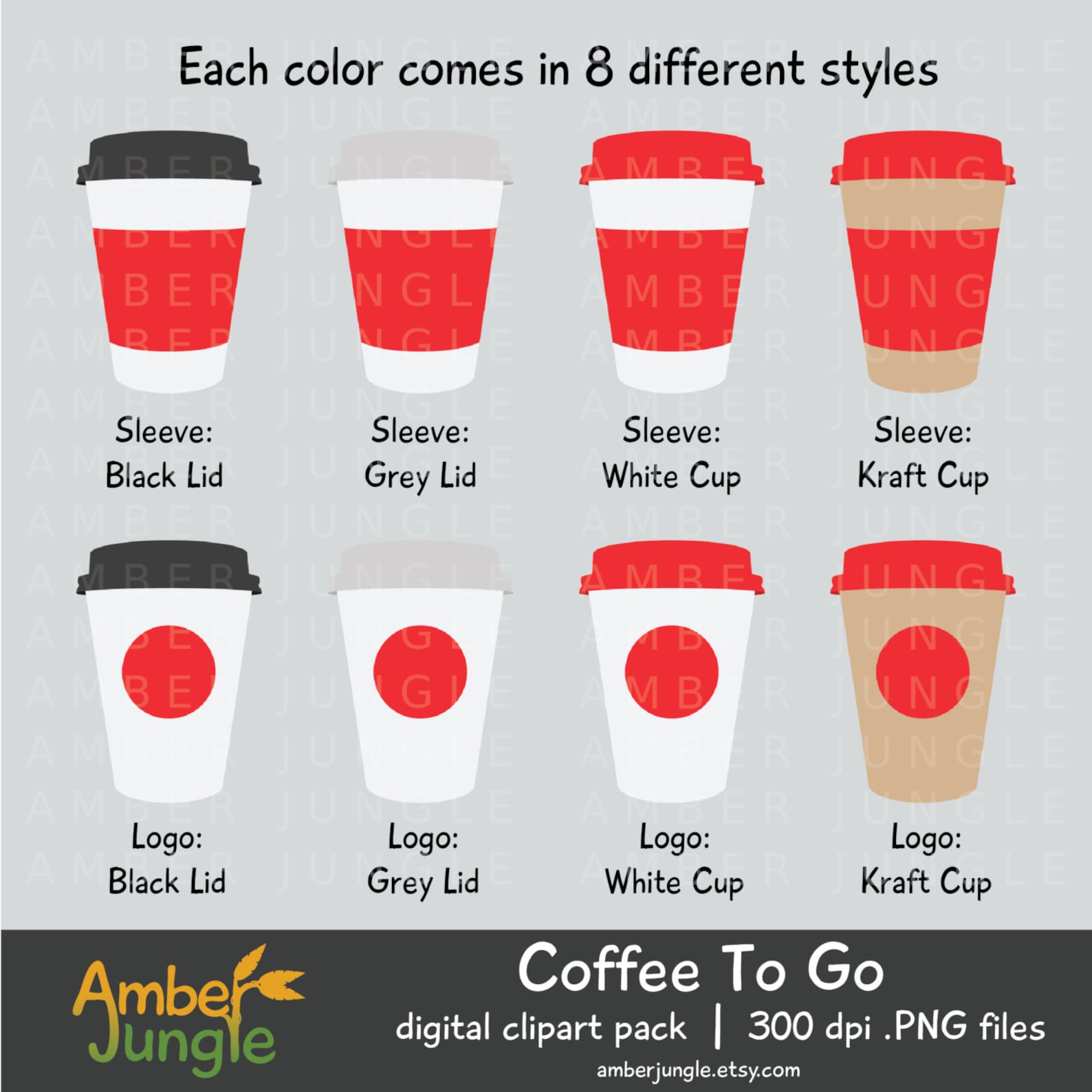 Coffee to Go Clipart - Coffee Cup to Go Cup Clip Art for Planner ...