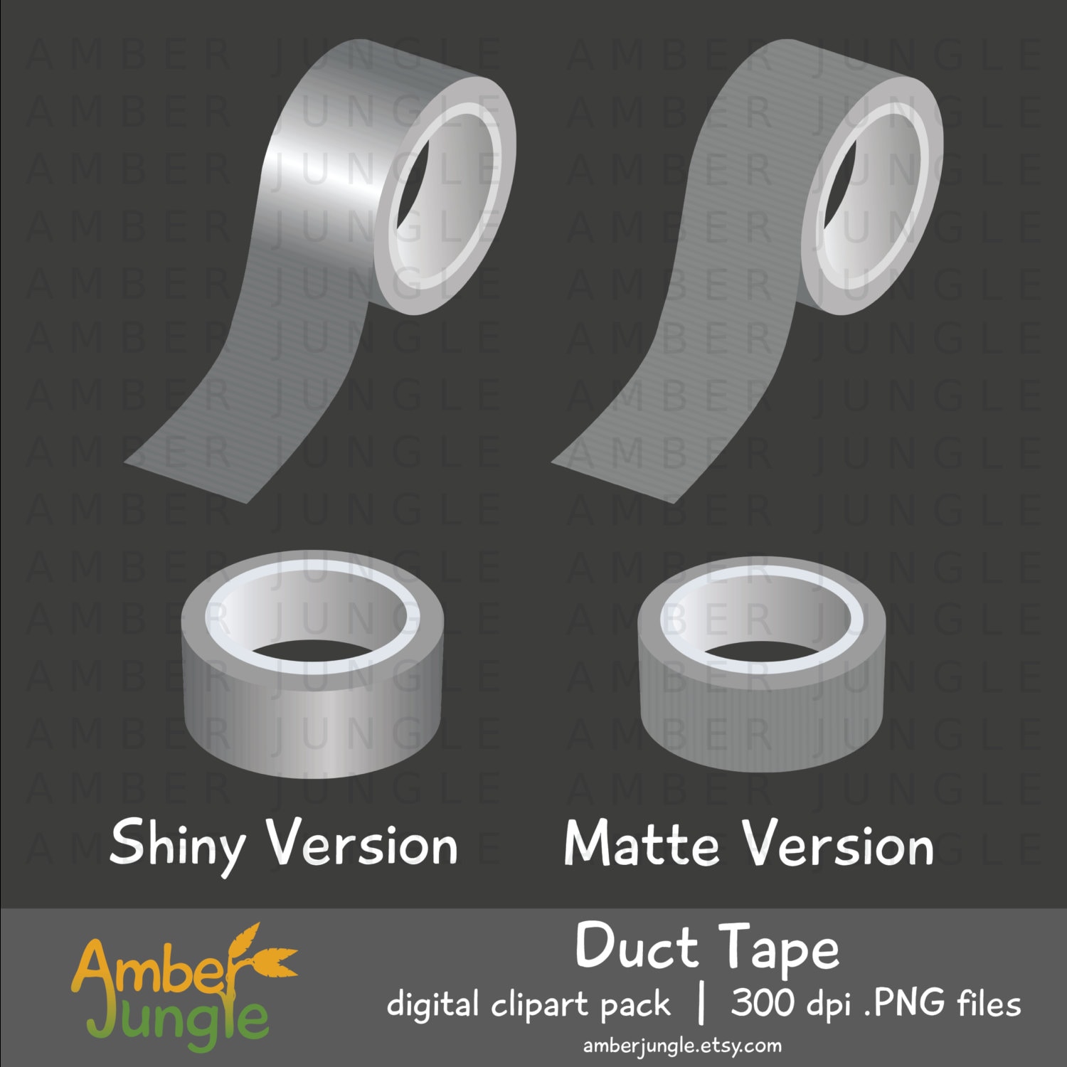 Duct Tape Roll Clipart - Instant Download! Duck Tape Clip Art, Silver ...