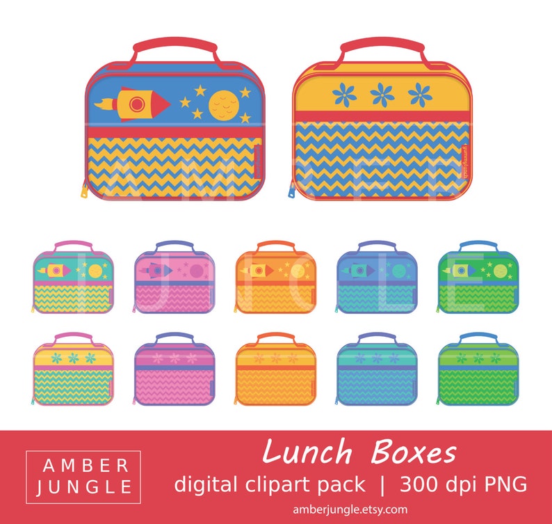 Lunch Box Clipart - Instant Download! Soft Cloth Lunchbox Clip Art ...