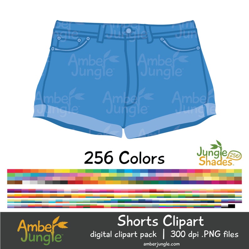 Shorts Clipart - Clip Art for Planner Stickers- Blue Jean Denim Short ...