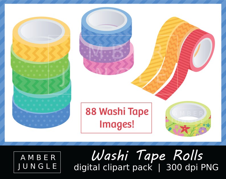 Washi Tape Roll Clipart - Instant Download! Washi Tape Clip Art Digital ...