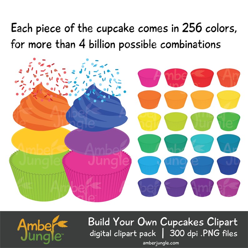 Cupcakes Clipart- Clip Art for Planner Stickers- Build Your Own Cup ...