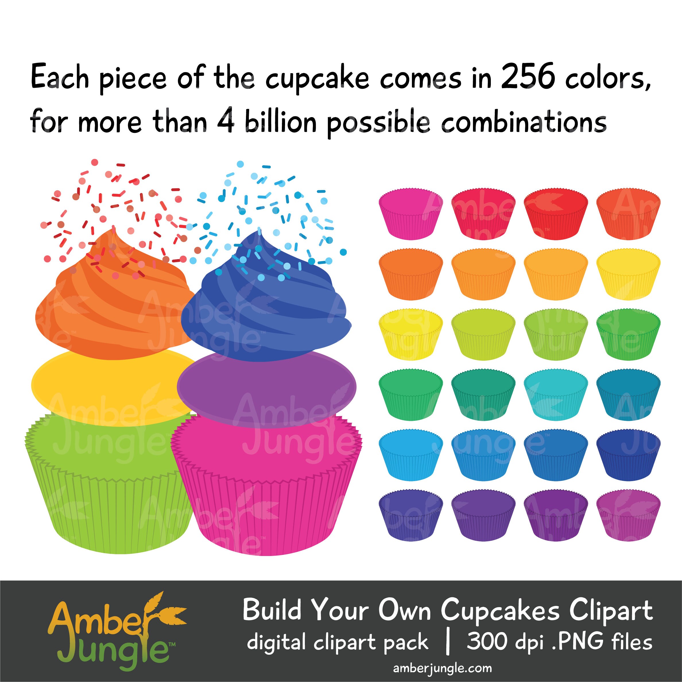 Cupcakes Clipart- Clip Art for Planner Stickers- Build Your Own Cup ...