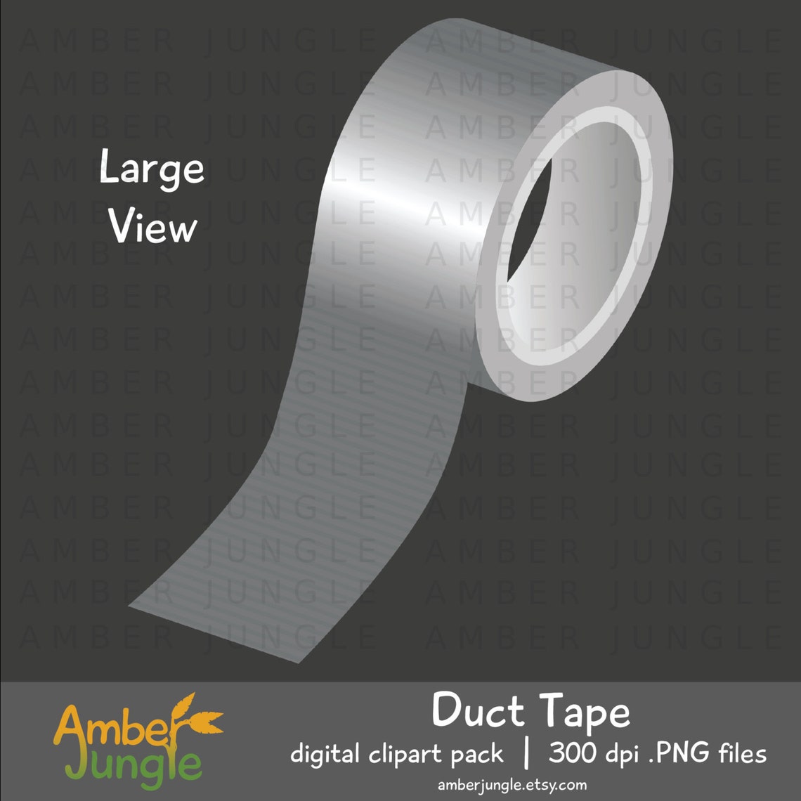 Duct Tape Roll Clipart - Instant Download! Duck Tape Clip Art, Silver ...