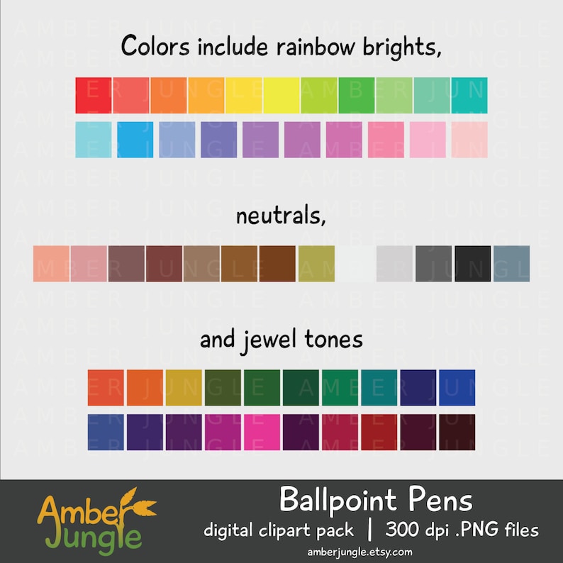 Ballpoint Pen Clipart- Instant Download! Pen Clip Art Digital Planner ...