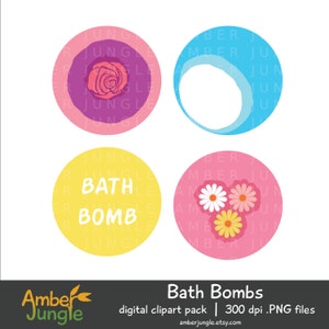 Bath Bomb Clipart- Bath Bomb Clip Art, Lush Bath Bomb, Bubble Bar for ...