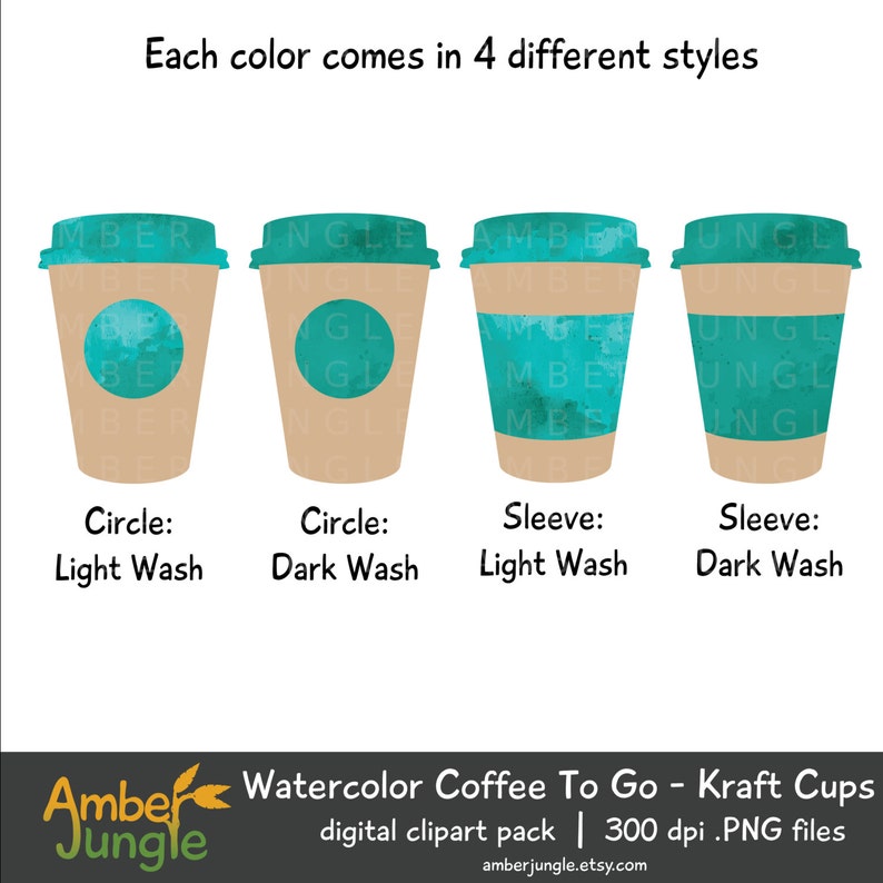 Watercolor Coffee to Go Clipart - Coffee Cup to Go Cup Clip Art for ...