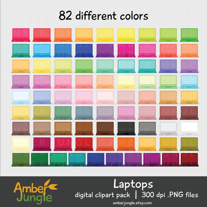 Laptop Clipart- Open Notebook Computer Clip Art for Planner Stickers ...