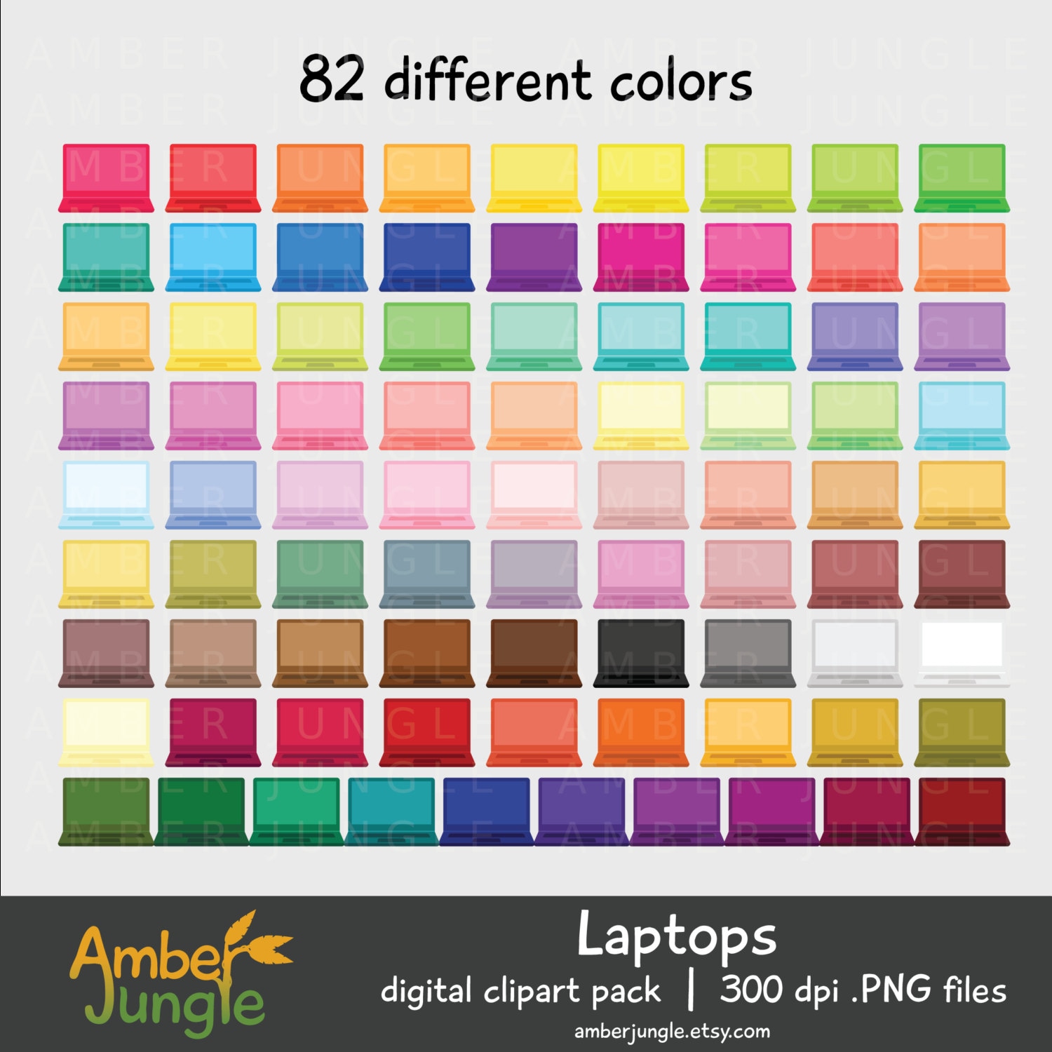 Laptop Clipart- Open Notebook Computer Clip Art for Planner Stickers ...