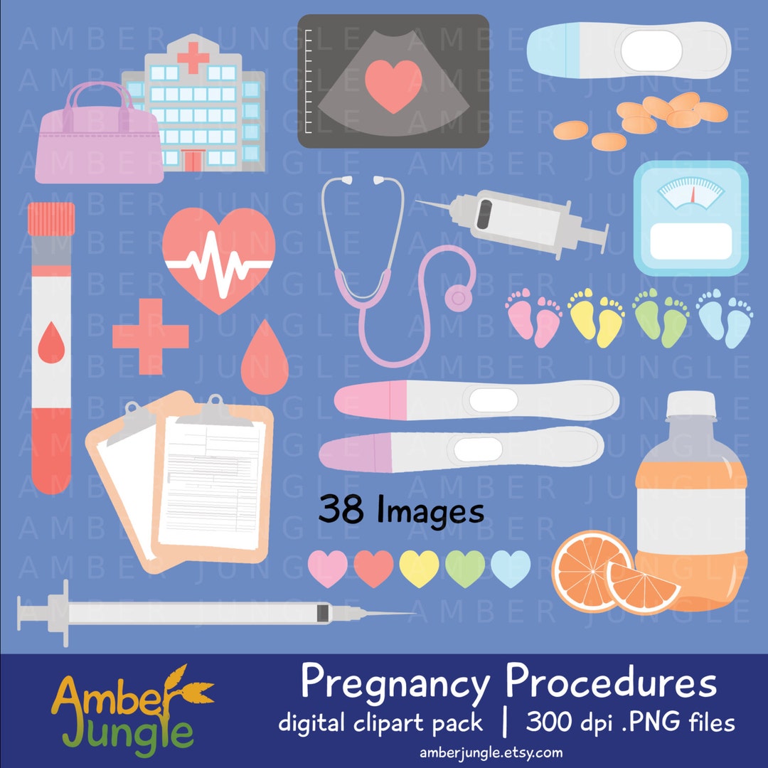 Pregnancy Clipart- Pregnant Medical Clip Art for Planner Stickers- Plan ...