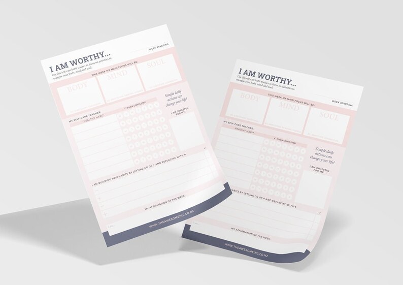 Self-care Habit Tracker Printable - Healthy Habits Weekly Tracker ...