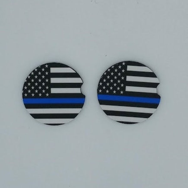 Back the Blue Flag Car Coasters - Etsy