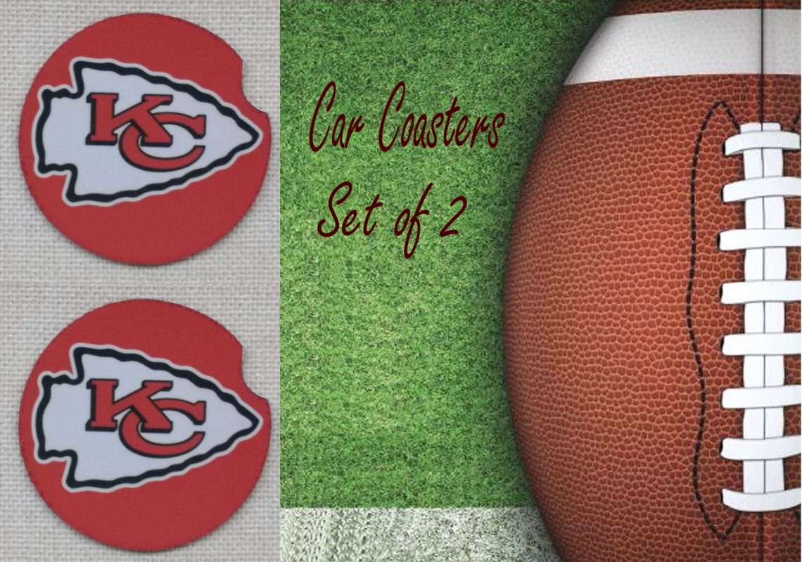KC Chiefs Car Coasters Set of 2 | Etsy