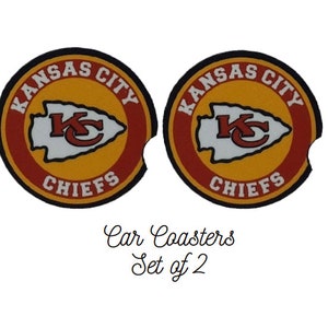 KC Chiefs Car Coasters Set of 2 - Etsy