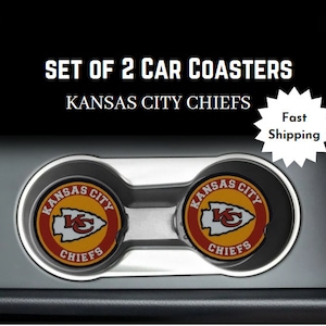 KC Chiefs Car Coasters Set of 2 - Etsy