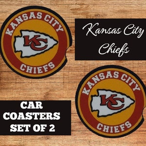 KC Chiefs Car Coasters Set of 2 - Etsy