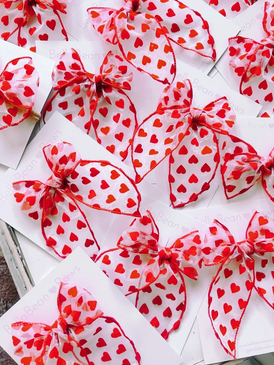 Fable, Midi, or Petite Fable Bow ~ Love Struck // Flocked Bow, Vintage ...