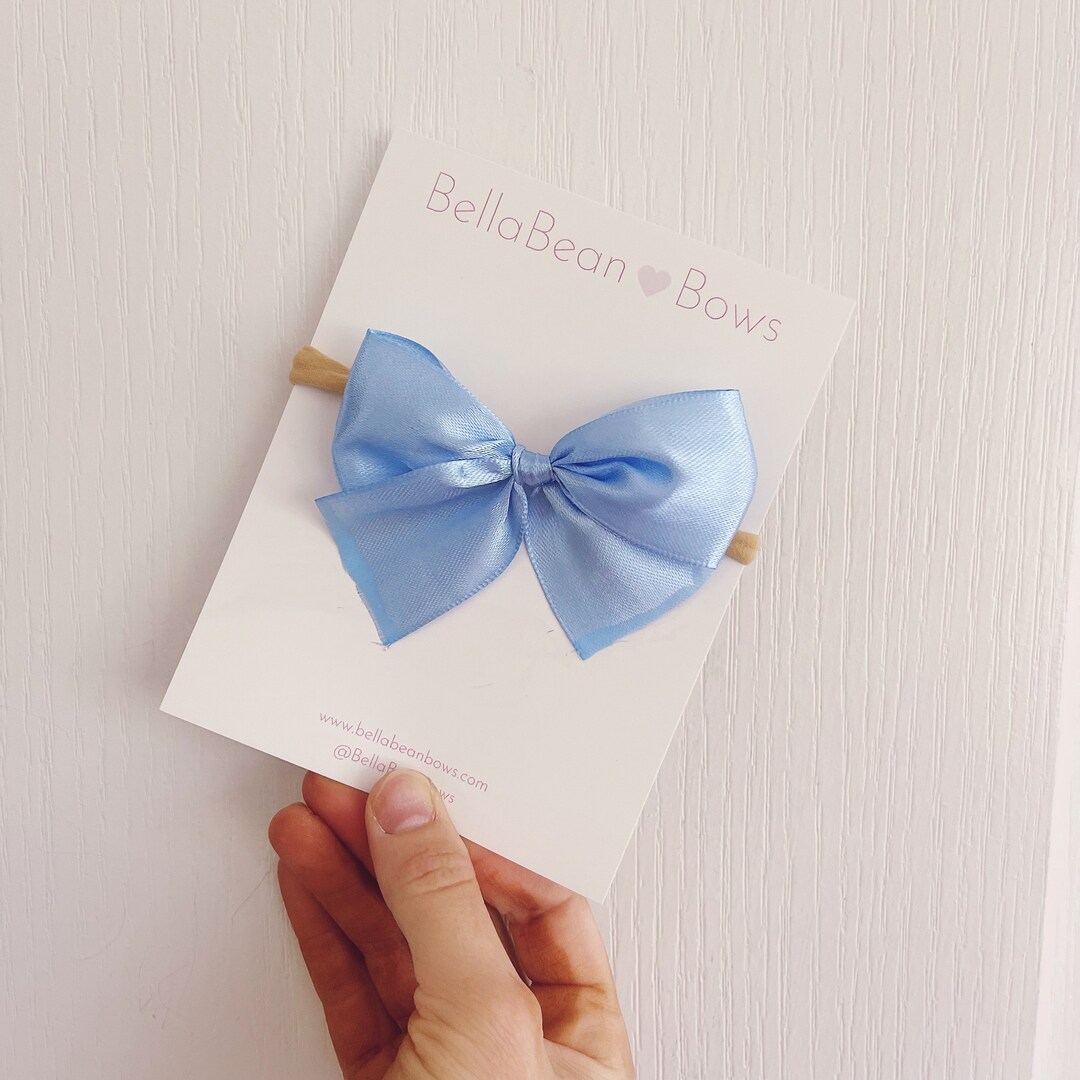 Blue Satin Bow // Light Blue Bow, Satin Bow, Kids Bows, Easter Bow ...