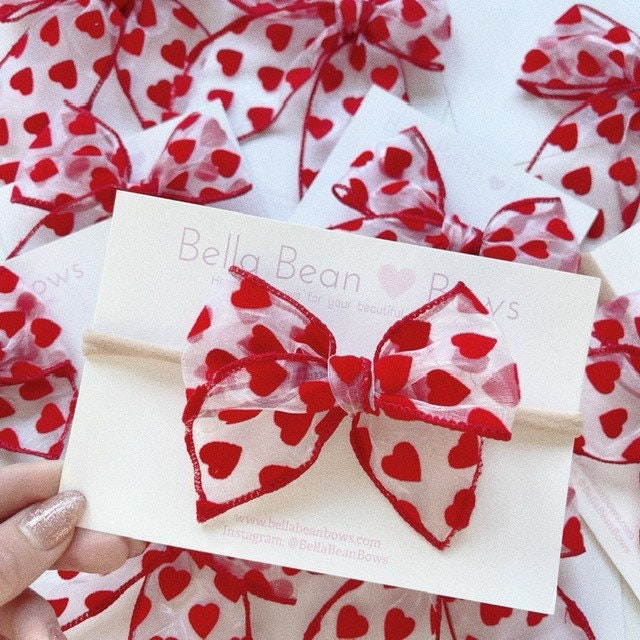 Fable, Midi, or Petite Fable Bow ~ Love Struck // Flocked Bow, Vintage ...