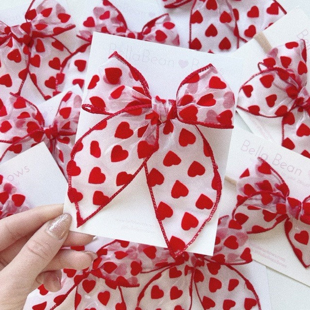 Fable, Midi, or Petite Fable Bow ~ Love Struck // Flocked Bow, Vintage ...