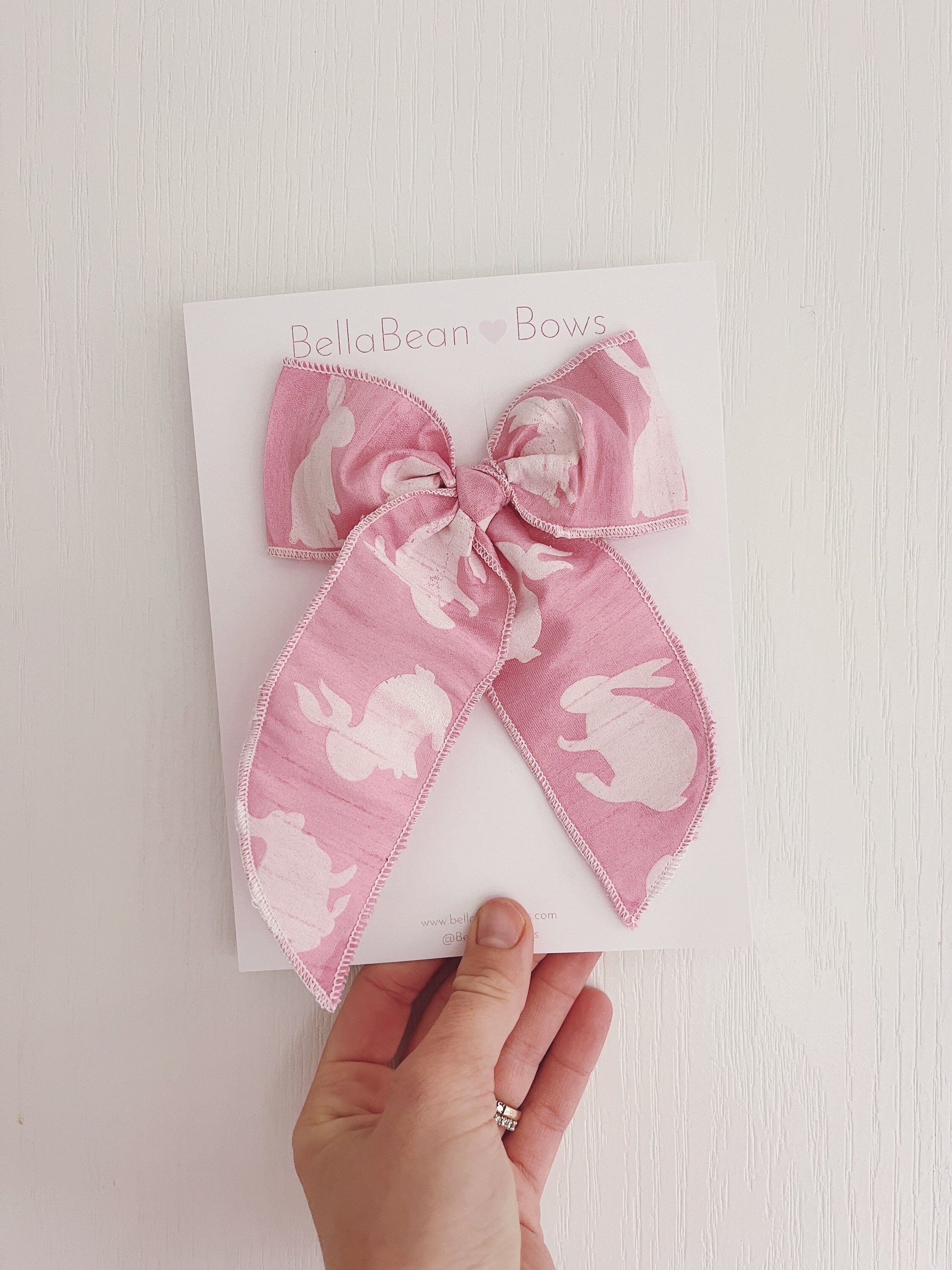 Bunny Bow Pink Rabbit Bunny Bow Pastel Easter Bow Easter - Etsy