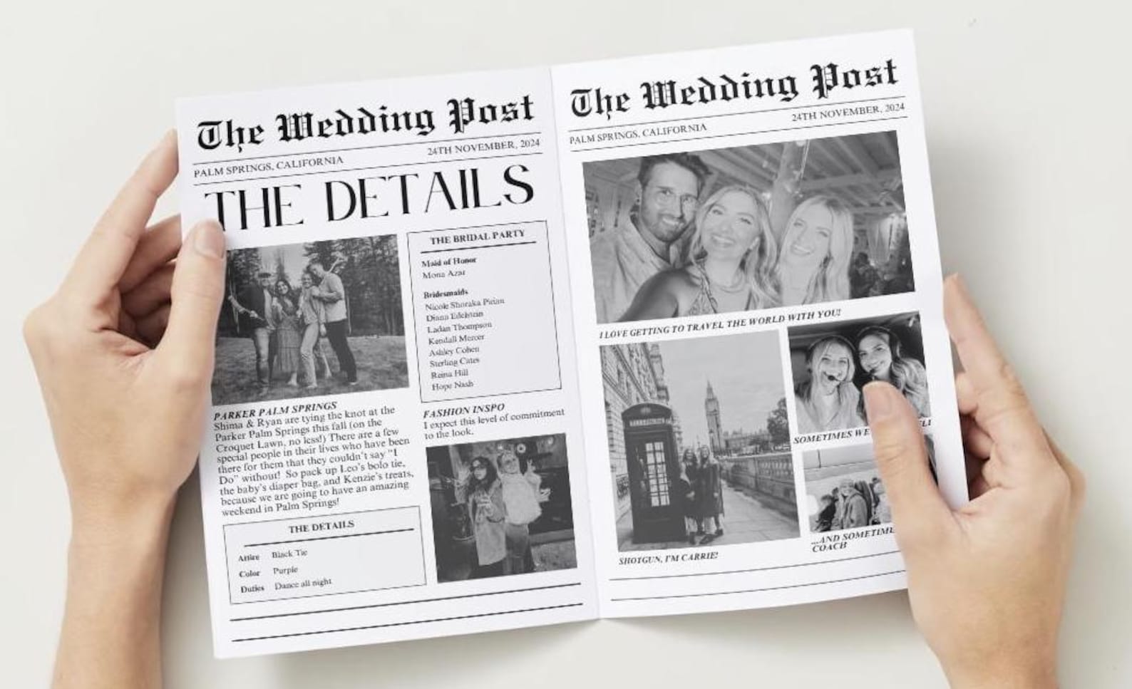 Bridesmaid Proposal Newspaper With Photo, CANVA TEMPLATE, Editable ...