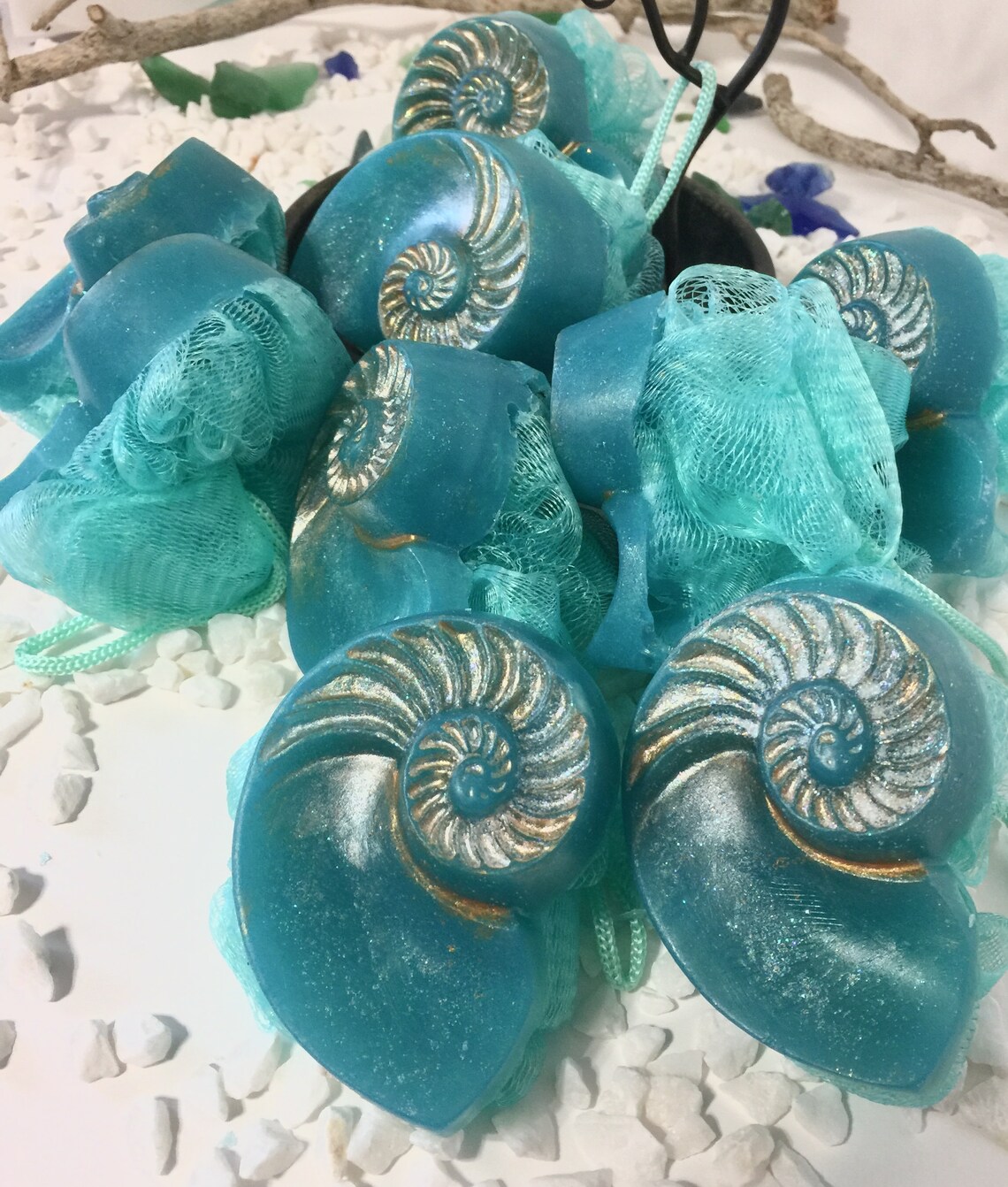 Sea Shell Soap and Sponge Ocean Treasures - Etsy