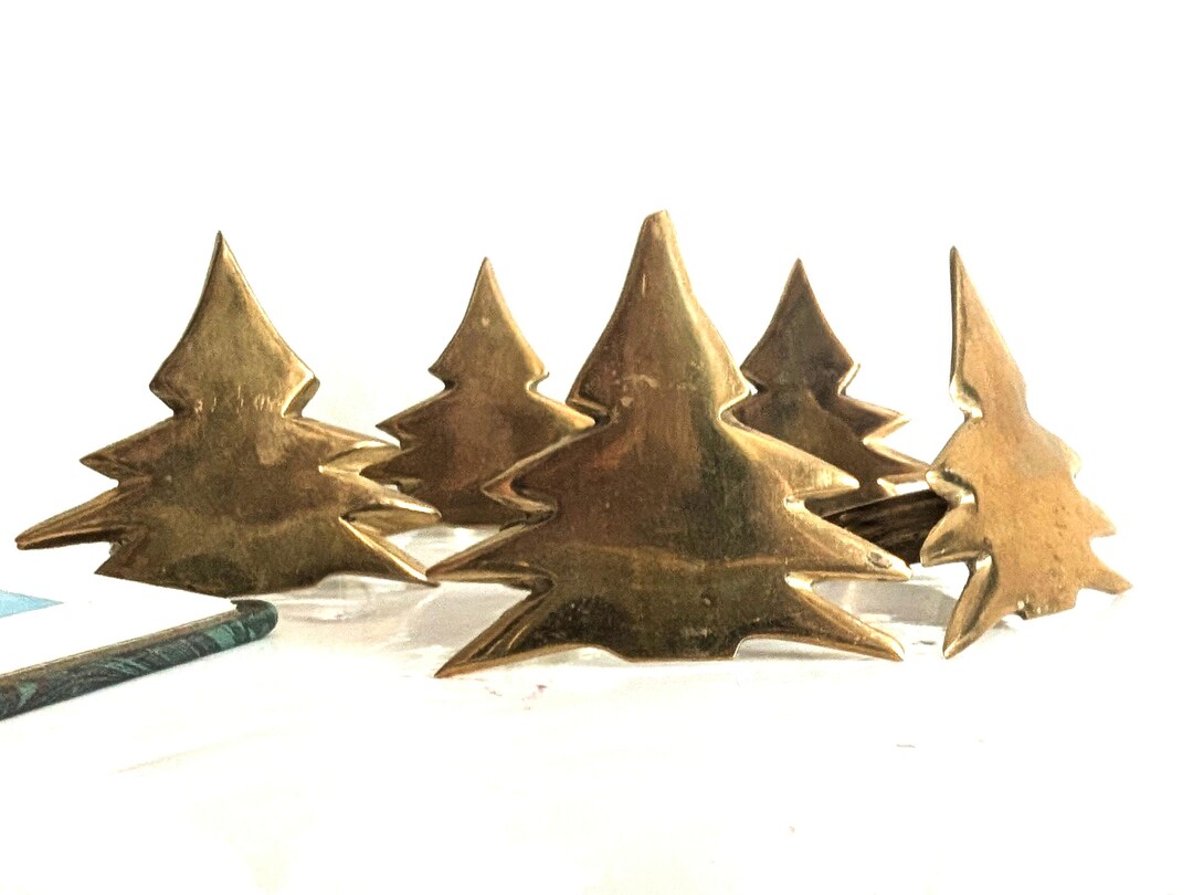 Brass Christmas Tree Napkin Rings ~ Christmas Décor ~ Festive - Etsy