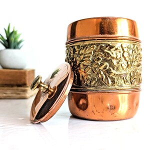 Linton Tea Caddy Copper & Brass Tea Container Rustic Copper - Etsy