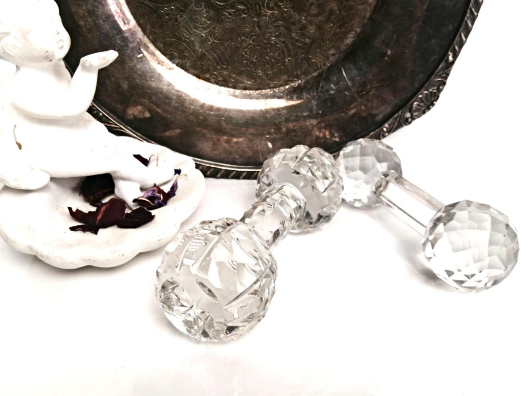 Mixed Crystal Cutlery Rest Pair Dumbbell Cut Crystal Utensil Rest - Etsy
