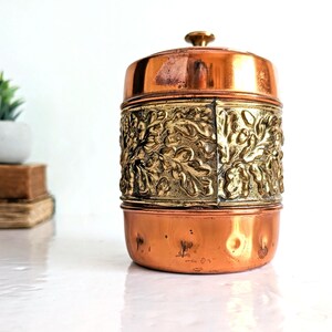 Linton Tea Caddy Copper & Brass Tea Container Rustic Copper - Etsy