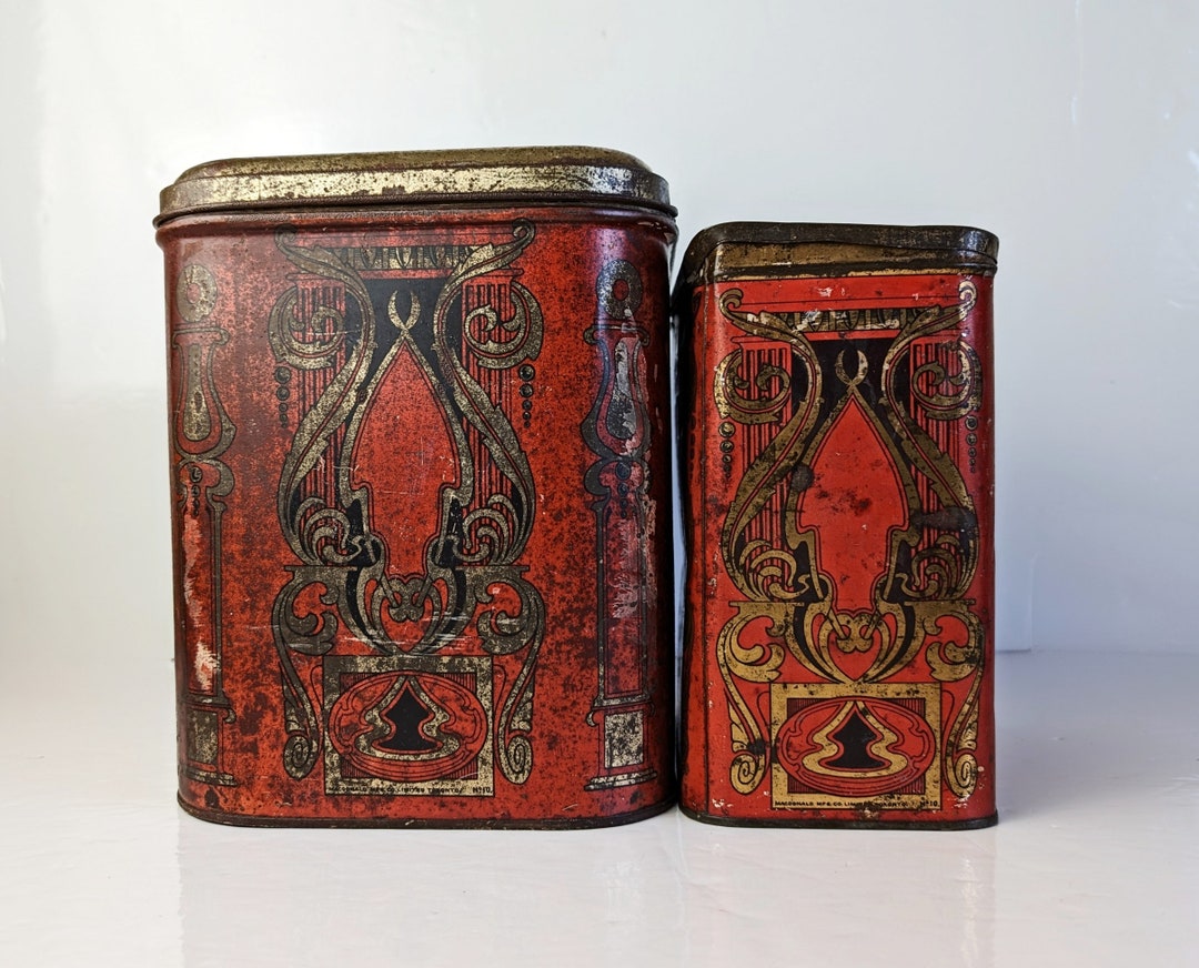 Antique Tea Tins Art Nouveau Palm Room Blend Tea Tins - Etsy
