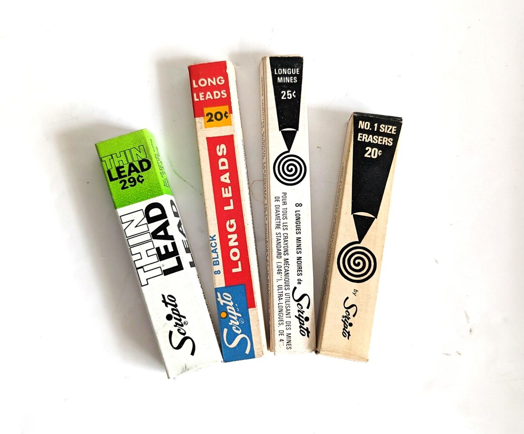 Scripto Long Leads ~ Vintage Mechanical Pencil Leads ~ Eraser Head ...