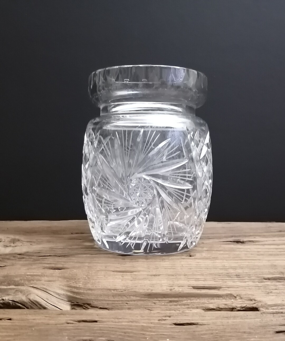 Pinwheel Crystal Vase Wide Mouth Flower Vase - Etsy