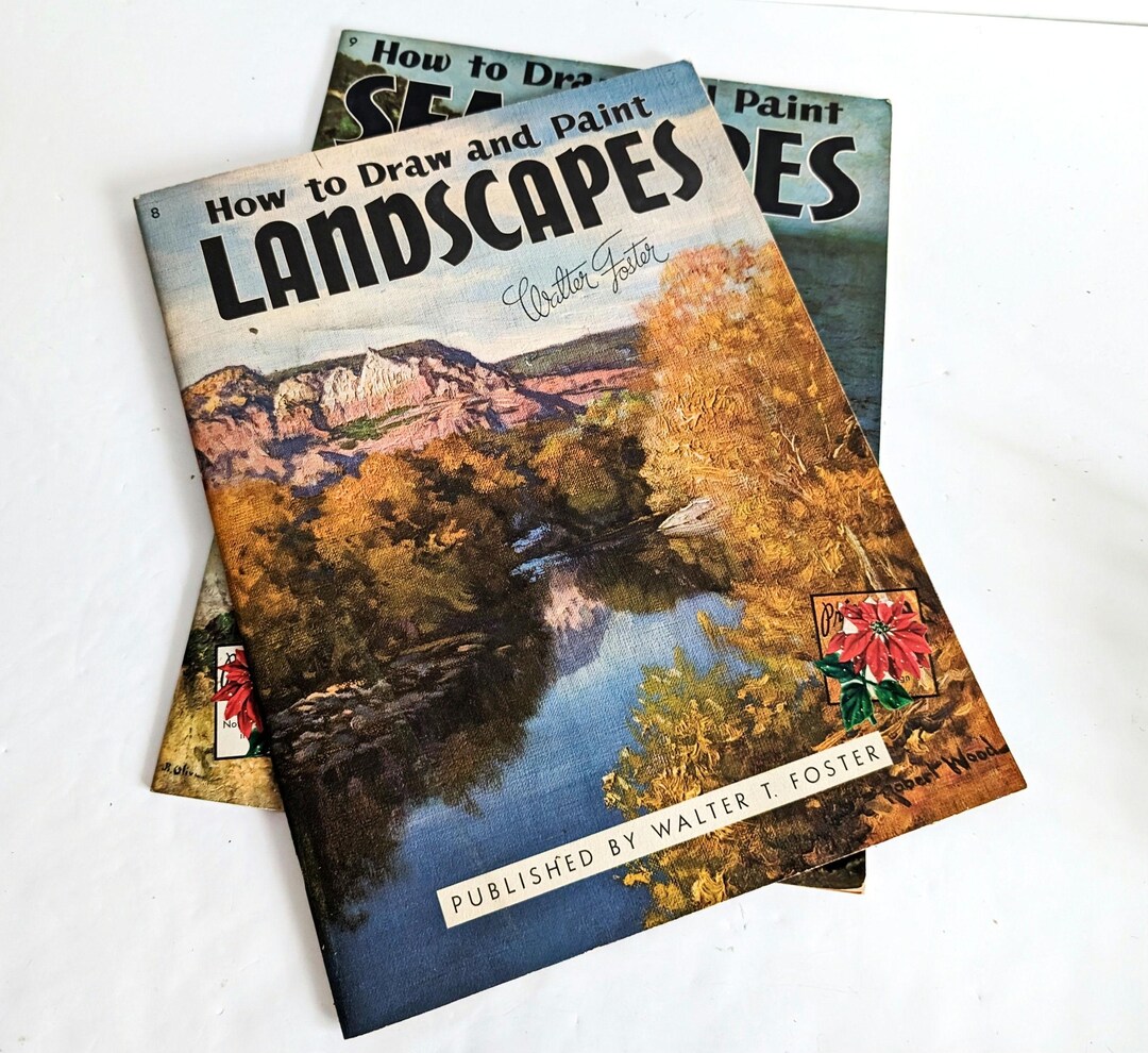 Two "how to Draw & Paint" by Walter Foster ~ Landscapes and Seascapes ...